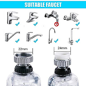 Kaxich 360°Swivel Faucet Tap Aerator, Adjustable 3 Mode Water-saving Faucet Splash-proof Filter Tap Booster for Bathroom Kitchen