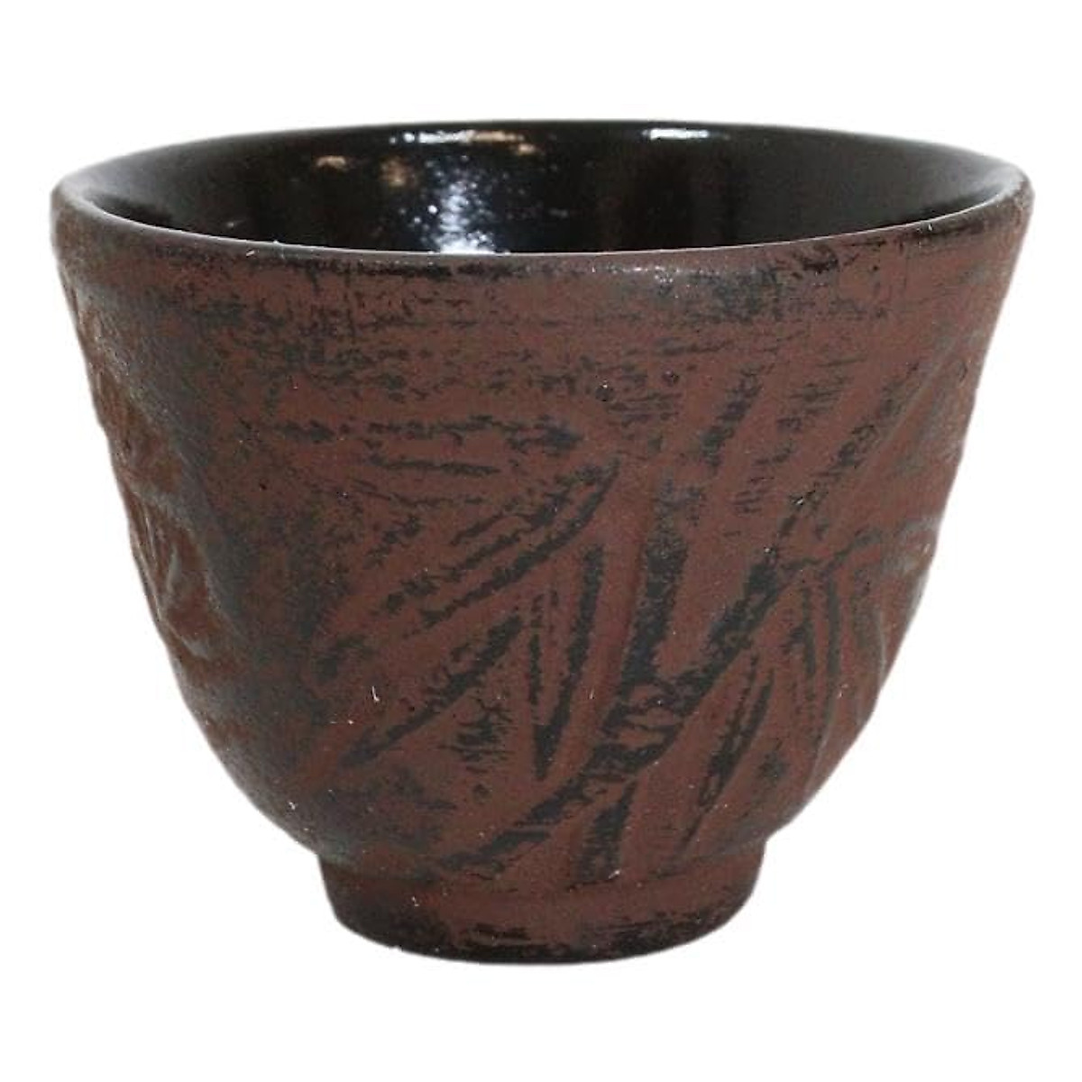 Ebros Gift Japanese Traditional Style Cast Iron Tea Bamboo Design In Red Burgundy Color Tea Cups Teacups Set Of 2 Drinkware Tetsubin Style Tea Service