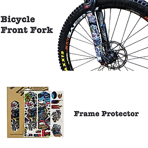 ENLEE Mountain Bike Frame Protector- Do Great at Protecting Your Bicycle Frame (Colorful/Front Fork)