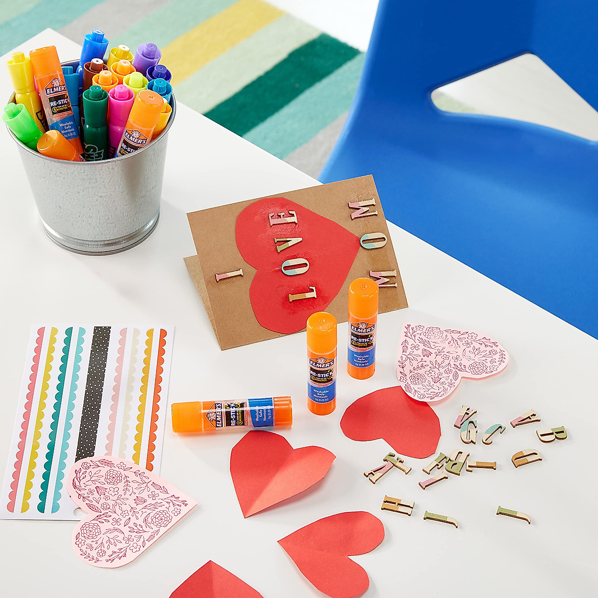 Elmer's Re-Stick Glue Sticks, 8 grams, Washable, 6 Count