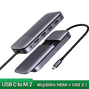 SHYPT USB C HUB USB Type C 3.1 to M.2 B-Key HDMI 4K 60Hz USB 3.1 10Gbps USB C HDMI HUB Splitter