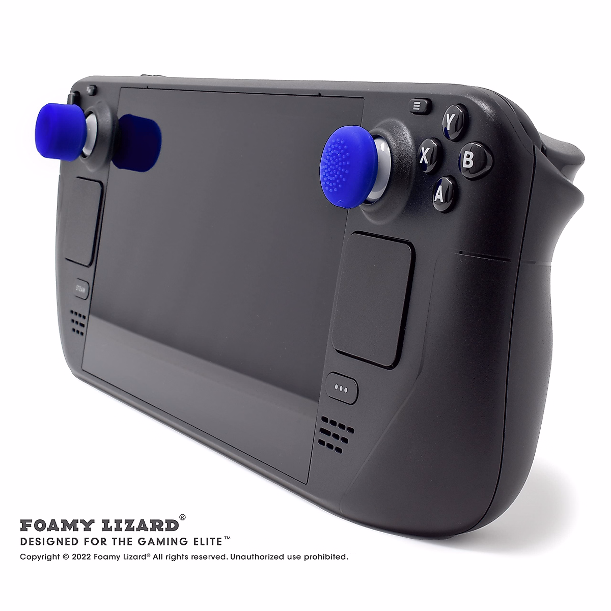 AceShot Thumb Grips (8pc) for Xbox One (Series X, S) & Steamdeck by Foamy Lizard – Sweat Free 100% Silicone Precision Raised Antislip Rubber Analog Stick Grips for Xbox One Controller (8 Grips) Blue