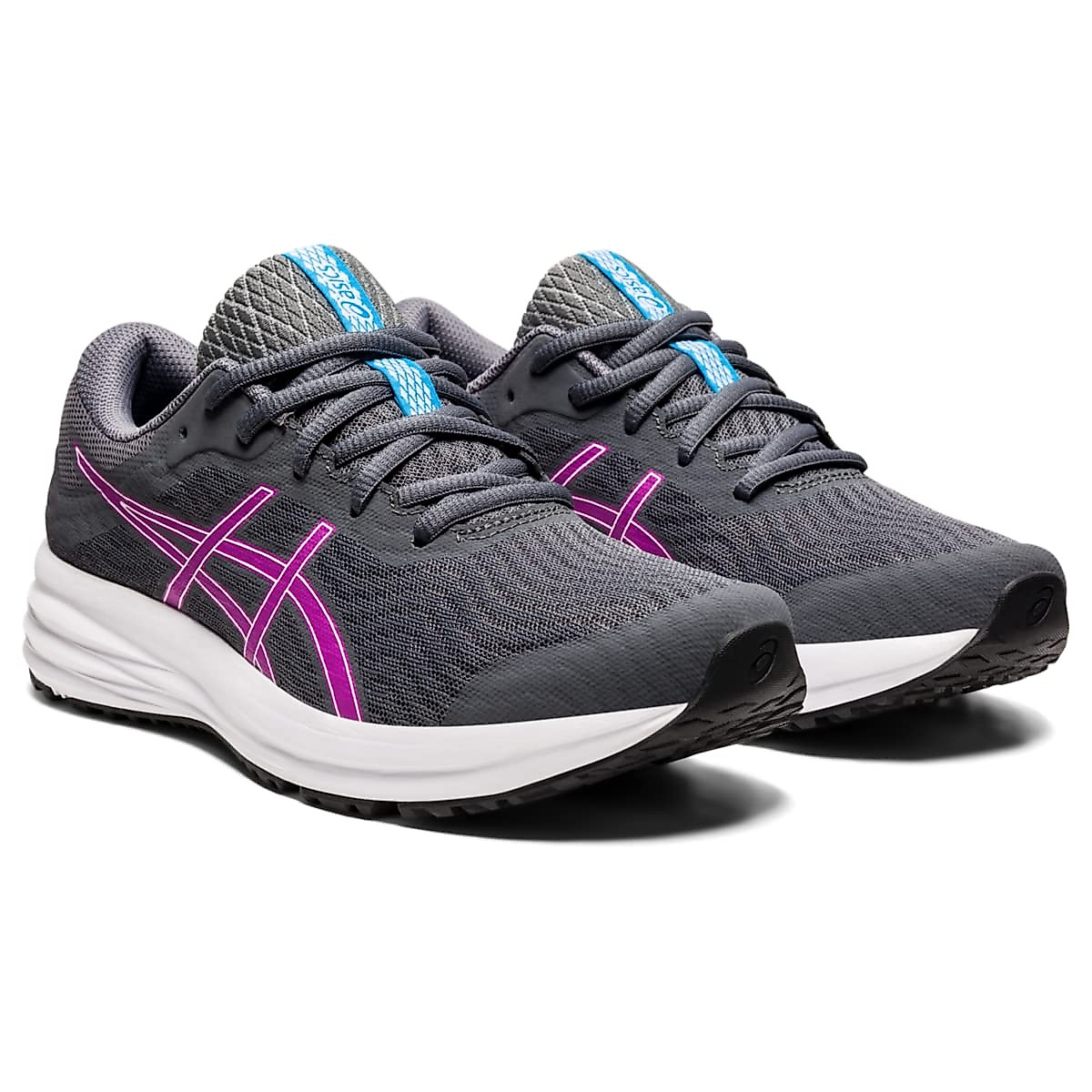 ASICS Women's Patriot 12 Running Shoes, 11, Carrier Grey/Digital Grape