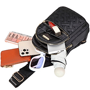 AIKELIDA Small Sling Backpack Crossbody Sling Bag Fanny Pack Cross Body Bag for Outdoors Hiking Traveling - Black