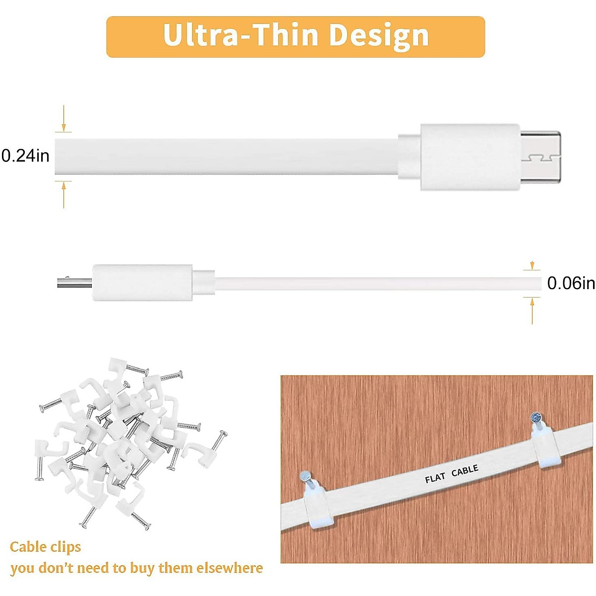 3Pack 20FT Power Extension Cable Compatible with Wyze Cam V3, Wyze Cam Pan, Yi Camera,NestCam Indoor,Blink,Amazon Cloud Camera,USB to Micro USB Charging Cord for Home Security Camera (White, 3pack)