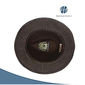 Dorfman Pacific Men's Indiana Jones Weathered Cotton Hat, Dark Brown, Small