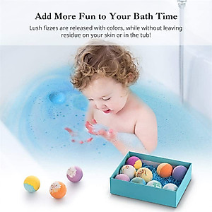 12 Pack Bath Bombs Gift Set Natural and Organic Bath Bombs with Shea Butter, Coconut Oil, Essential Oils and 12Relaxing Botanic Scents. Bath Bombs for Women, Easter Gifts for Women, Girls and Kids