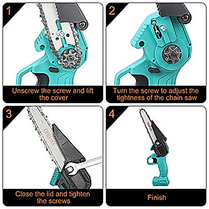Honoson Mini Chainsaw Replacement Cordless Electric Portable Chainsaw Chain, 24 V Mini Cordless Electric Chainsaw Pruning Shears Chainsaw Chain for Wood Branch Cutting (4 Pieces,6 Inches)