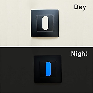 TOMALL 20pcs Glow in The Dark Tape Stickers Switch Button Night Safety Luminous Decals Accessories for Car Bike Motorcycle Safety Exit Sign Stairs Walls Decoration Stickers (Blue)