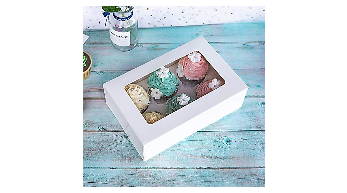 Premium White Cupcake Boxes with Inserts for Baking & Gifts