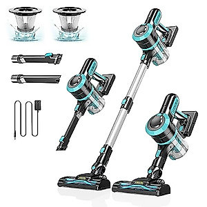 Foppapedretti 14000+ Positive 5.0 Revi ew s Cordless Vacuum, 25KPA Stick Vacuum Cleaner with 2200mAh Powerful Lithium Batteries, Up to 35 Mins Runtime Handheld Vacuum Cleaner for Carpet and Floor