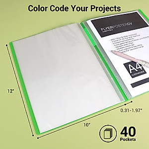 Kokuyo 40-Pocket Binder with Plastic Sleeves 8.5"x11" (Orange), A4 and US Letter Expandable Art Portfolio Folder with Clear Sheet Protectors. 80 Pages of Presentation Display Book. (RA-N40YR)