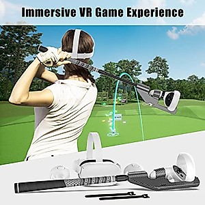 [2023 Upgraded] VR Golf Club for Oculus Quest 2, Oculus Golf Club Attachment Adapter for Oculus Quest 2 Controller and Oculus Quest 1, VR Golf Club Handle Extension Accessory Enhance Game Experience