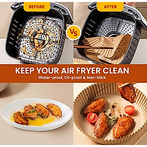 Air Fryer Liners, 150Pcs Non-Stick Waterproof Liners Disposable Air Fryer Liner Heat-Resistant Food Grade Parchment for Roasting Cooking Microwave (6.3 Inch)