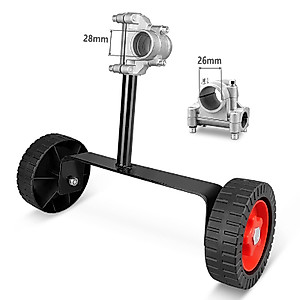 KALAWW Adjustable String Trimmer Support Wheel Attachment 28mm(1.1 inch) and 26mm(1inch) for Weed String Trimmer Grass Cutter Parts Gas String Trimmer Petrol/Electric Brushcutter Strimmer