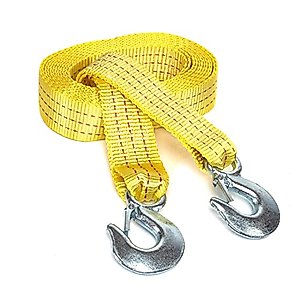 NEIKO 51005A Heavy-Duty Tow Strap with Hooks, 2 Inches by 20 Feet, Woven Polyester Webbing, and 10,000-Pound Capacity, HD Truck Recovery Strap and ATV Tow Strap, Tow Rope for Vehicles