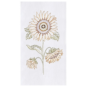 C&F Home Sunflower Flour Sack Kitchen Towel Decor Decoration 18" x 27" White