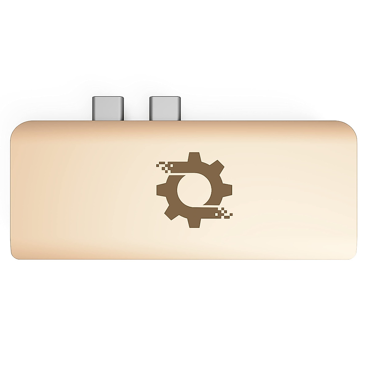 NOV8Tech USB C Hub Gold 6in2 Slim Adapter for MacBook Air M1 2018-2022, Pro M1 2016-2022, Mini Docking station Thunderbolt 3 100W Power Delivery, USB C Data & 3X USB 3.0 Ports, Micro SD/SD Card Reader