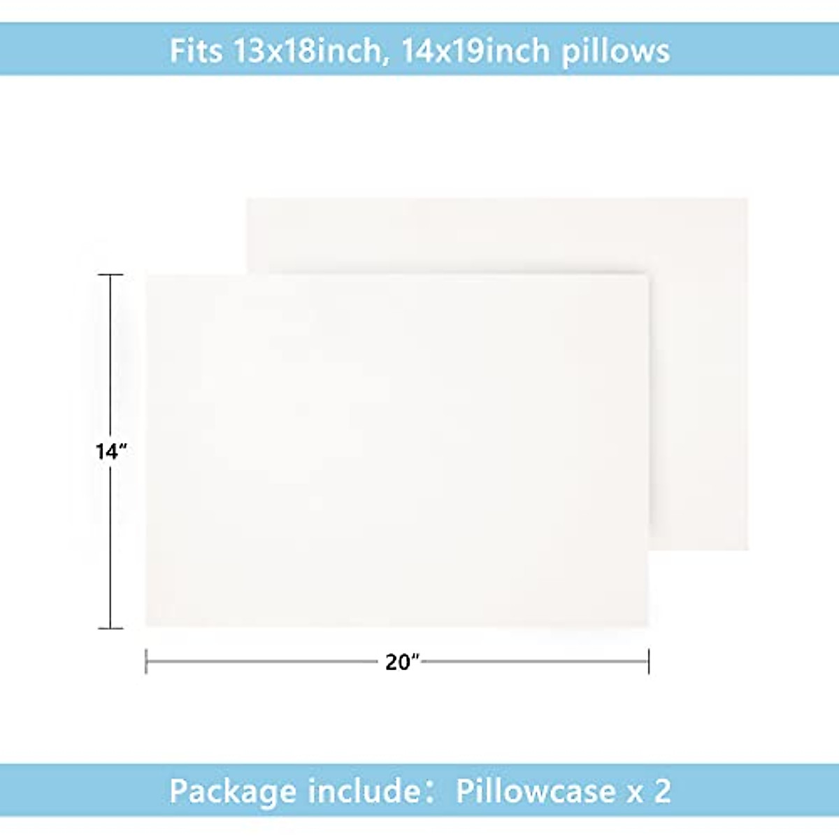 TILLYOU Toddler Pillowcase 2 Pack with Envelope Closure,13" x 18" Silky Soft Microfiber Travel Kids Pillow Cases for Boys and Girls,Pure White