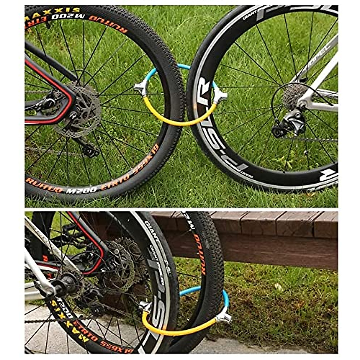 Bicycle Lock Portable Mini Ring Lock Anti-Theft Steel Cable Lock, Suitable for Mountain Road Bike Riding Equipment Accessories(Color:Blue)