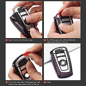 QBUC Key Fob Cover Protective Case, Soft TPU Anti-dust Protection Key Case Shell Keyless Remote Control Smart Car Key Protector for 1/2/3/4/5/6/7 Series and X3 X4 M2 M3 M4 M5 M6(Black)