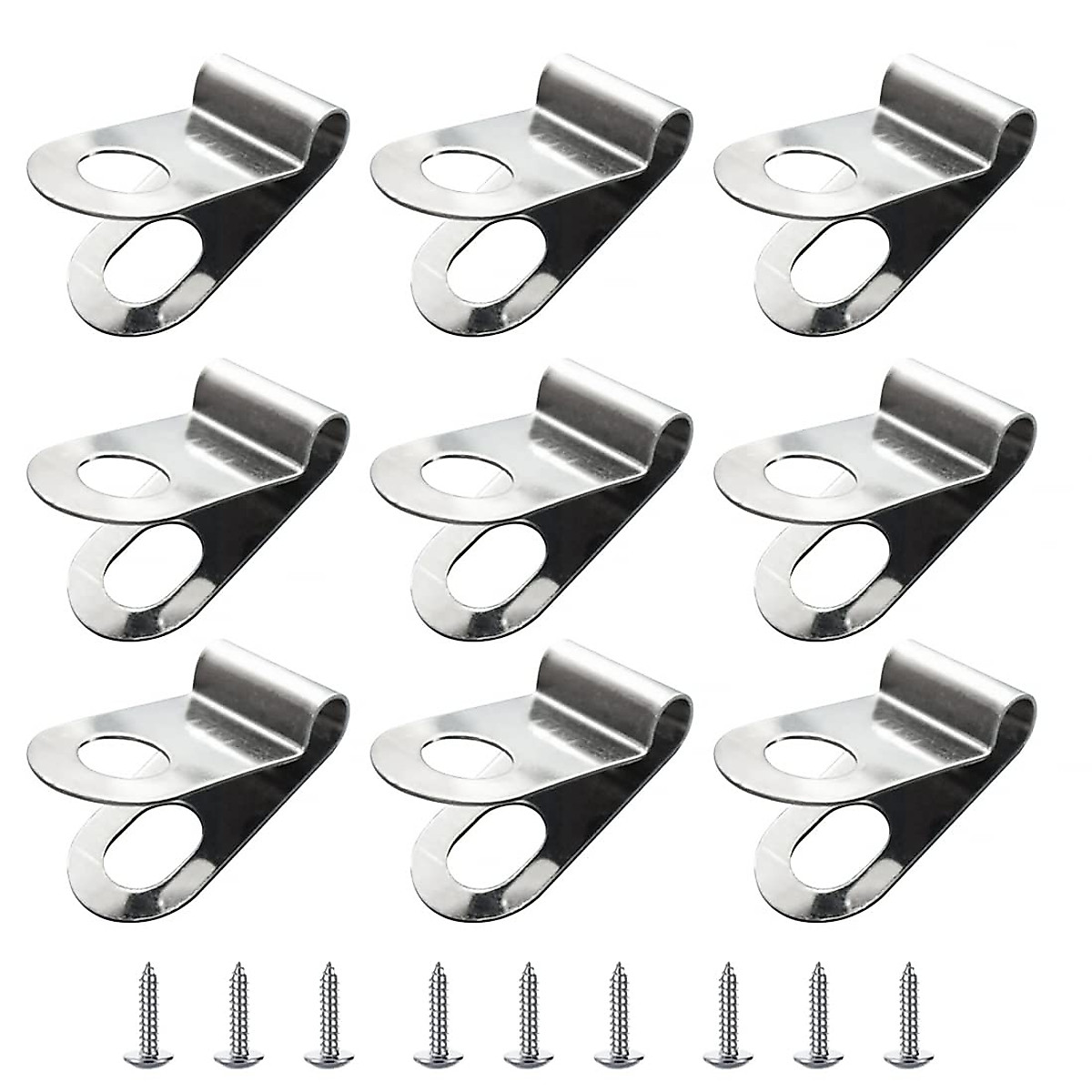 MARRTEUM Fence Wire Clamps Stainless Steel Fence Agricultural Fencing Cord Clips with Screws for Mounting 12-16 Gauge Wire to Vinyl, Wood or Metal Fence, 50 PCS