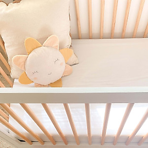 MON AMI Sunny Day Sun Shaped Pillow – 14.5”, Plush Floor Pillow & Decorative Cushion for Child’s Nursery, Bed or Couch, Cute Room Décor