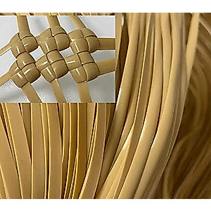 Black Flat Synthetic Rattan Repair Material, Suitable for Wicker Tables and Chairs, Patio Furniture, All-Weather Wicker for Weaving and Repairing Dialogue Suits-(Approximately 300 Feet) (Apricot)