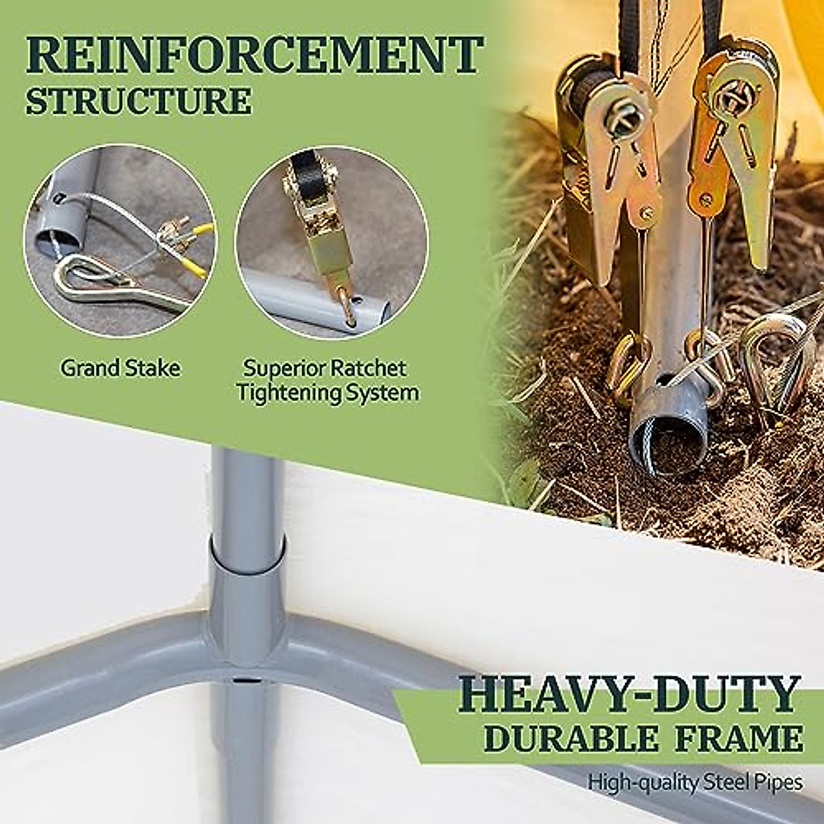 Weather Fast Outdoor Storage Shed Shelter with Roll-up Zipper Door S-Hooks and Sandbags, 6x6 Ft Waterproof and UV Resistant Portable Garage Carport, Motorcycle Bike ATV Tent Shed, Yellow