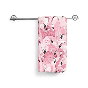 Dujiea Pink Flamingo Kitchen Dish Towel Soft Highly Absorbent Hand Towel Home Decorative Multipurpose for Bathroom Hotel Gym and Spa 15 X 27 Inches