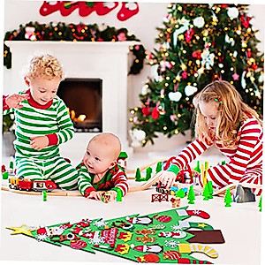 TOYANDONA Felt Christmas Tree Toddler Gift Kids Suit Blush Decor Childrens Nativity Set for Kids Felt Xmas Tree Ornament Xmas Party Favor Xmas Decorations Christmas Wall Hanging Without 3d