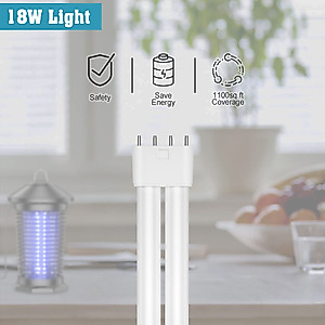 Zechuan Bug Zapper Replacement Bulb 18W for Electronic Bug Zapper (Models LT808) Lamp Bulbs for Indoor Outdoor （White