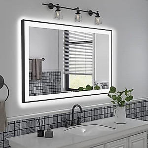 CHARMOR 40x24 LED Bathroom Mirror with Lights, Dimmable Framed Bathroom Vanity Mirror, Backlit and Front Lighted, Anti-Fog (Horizontal/Vertical)