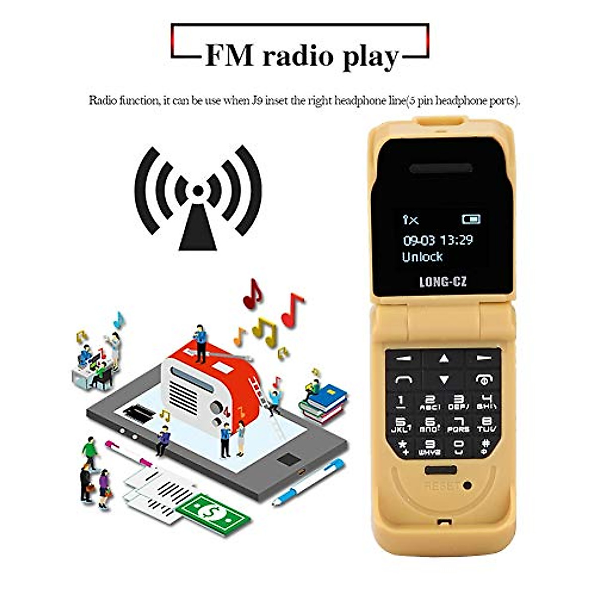 Flip Phone Unlocked, Mini Flip Cell Phone with Charging Cable Multifunctional Keypad Flip Smartphone, Backup Phone Best for Kids