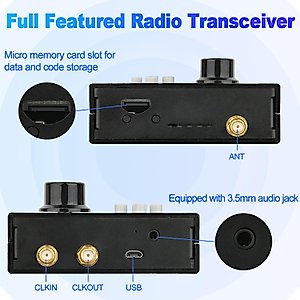 Portapack H2, 3.2in TFT Touch Screen Radio Transceiver 1MHz‑6GHz, SDR Radio Receiver Kit for Communication, 3.5mm Audio Jack USB Charge, Built-in Speaker and 2000mAh Lithium Battery