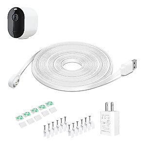 DIANMU 20FT Magnetic Charging Cable with Charger for Arlo Pro 4/Pro 5S/Pro 3/Ultra 2 Spotlight Camera, Outdoor Power Adapter and Extension Cord for Arlo (Not for Pro3 Floodlight/Pro2/Essential),1 Pack