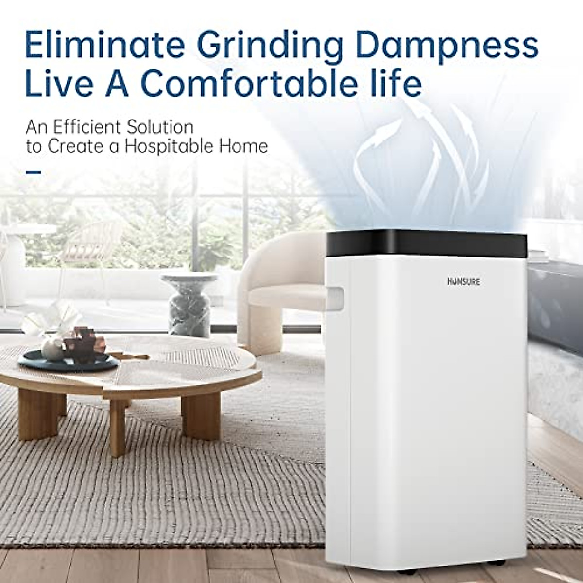 HUMSURE Dehumidifier 30 Pint 1,500 Sq. Ft, Basement Bathroom Bedroom Dehumidifier With Drain Hose, Medium To Large Home And Basement Dehumidifier, Smart Humidity Control Dehumidifier With 24 Hour Dry Timer, IONIZER, Auto Defrost (1,500 Sq. Ft)