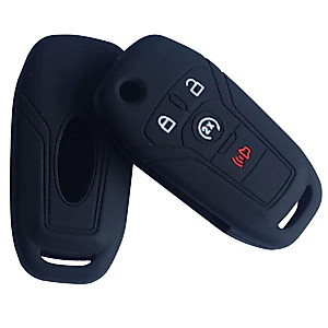 2Pcs Silicone Car Remote Key Fob Cover Case for Ford F-150 F-250 F-350 Fusion Fiesta Mustang Explorer Skin Jacket 4 Button