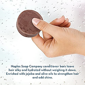 Naples Soap Company, Protein Enriched, 50-75 Use, Solid Hair Conditioner Bar, Eco-Friendly Haircare, Helps Ensure Vibrant, Healthy Hair, All Hair Types, Moroccan Oil, 1oz