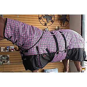 HILASON 1200D Waterproof Horse Hood Neck Blanket Belly Wrap Plaid - 78 Inches | Horse Blanket | Horse Blankets for Winter Waterproof | Horse Turnout Blanket | Horse Turnout