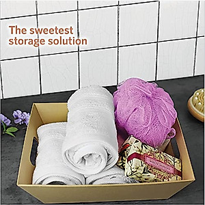 Upper Midland Products [5 Pk] 10x12” Large Big Basket for Gifts Empty, Basket Bags, Gold Pull Bows, Crinkle Cut Paper Shred Filler| DIY Wine Basket Gift Set Kit| Christmas, Easter| Gift to Impress