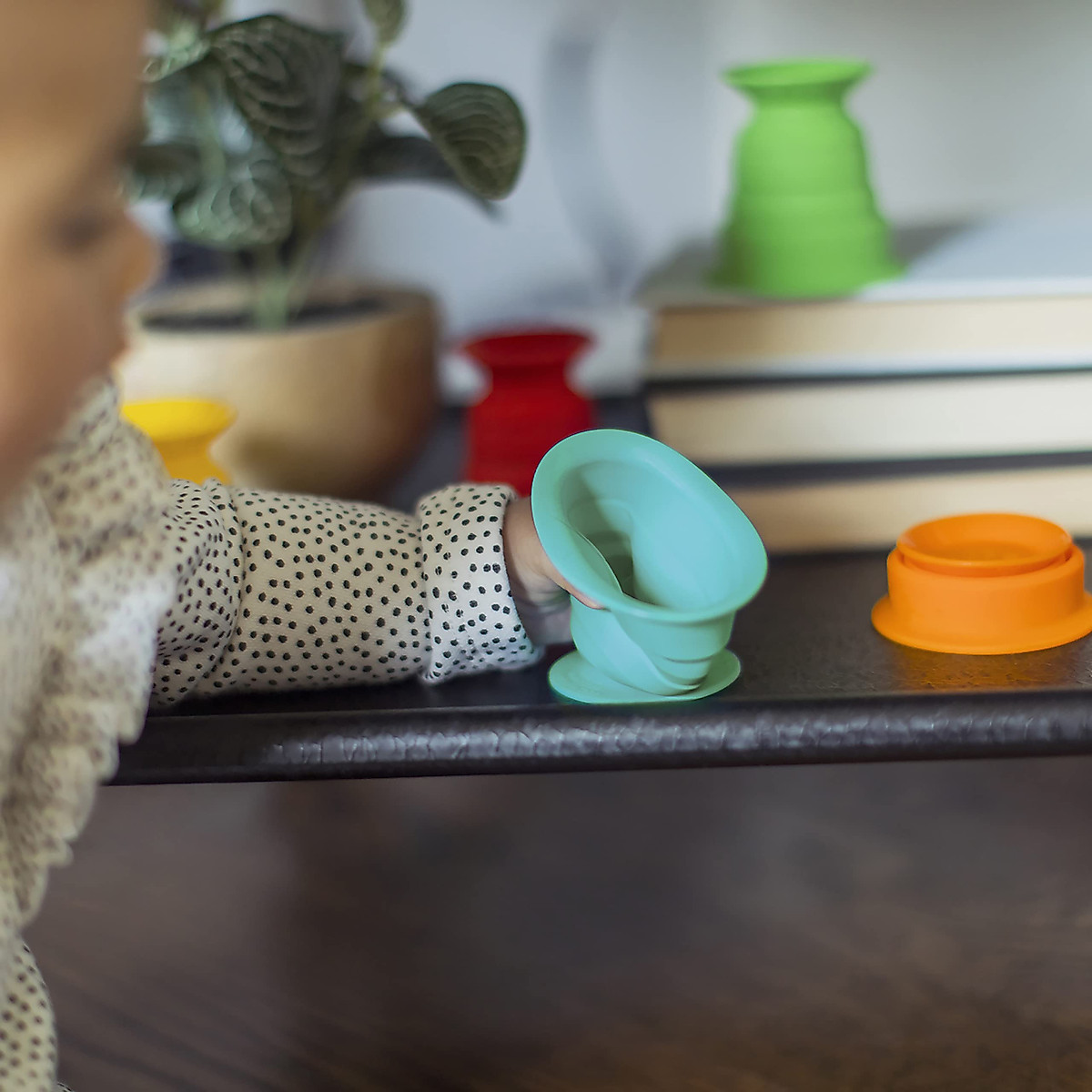 Baby Einstein Stack & Squish Cups Infant to Toddler Collapsible Sensory Toys for Beach, Bath, Floor & More, 6pcs, 3 Months+