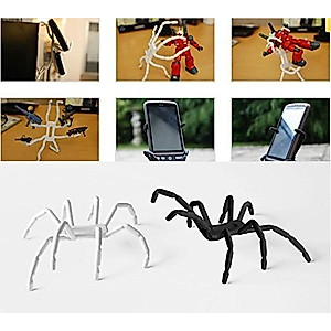 Aulzaju Universal Multi-Function Flexible Spider Phone Stand Car Holder Hanging Mount for iPhone,Moto,Google,Oneplus,Samsung,Andriod All Mobile Phones in Car Bicycle Desk Plane (4 Pack Black)