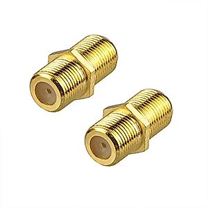 VCE Coaxial Cable Connector, RG6 Coax Cable Extender F-Type Gold Plated Adapter Female to Female for TV Cables, 2 Pack