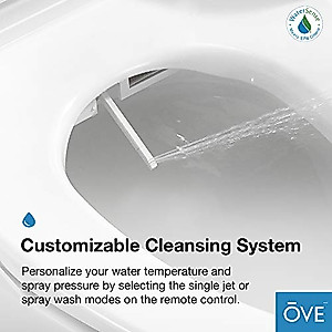 Ove Decors Virtuoso Bidet Toilet Built-in with Tank Elongated, Automatic Flushing, Heated Seat, Soft Close, ECO Mode with Remote Control