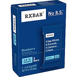 RXBAR Protein Bars, 12g Protein, Gluten Free Snacks, Blueberry (6 Boxes, 30 Bars)