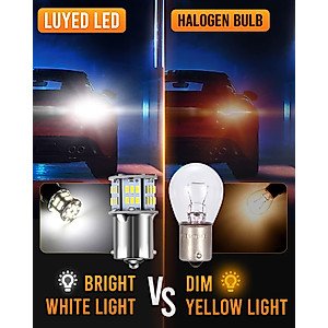 LUYED 1156 LED Bulb New generation 12v Super Bright Low Power ! 650 Lumens 1156 1141 1003 LED Light Bulb for Back Up Reverse Lights Brake Lights Tail Lights Rv lights,White,Pack of 5