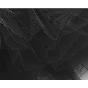 Kids Tutu Skirts 3 Layered Tulle, Fit Most 4-11 yrs Little & Big Girls for Dance Party Costume (#01 Black, 2)