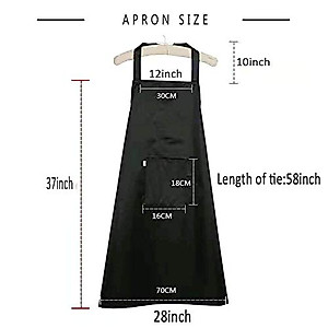 K Y KANGYUN Wash Dishes Waterproof Apron for Women,Kitchen Garden Farmhouse Pockets Dog Groomers Aprons,Black