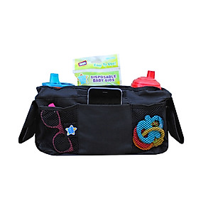 Mighty Clean Baby Stroller Organizer - Fits Most Strollers and Includes Two Deep Insulated Cup Holders to Keep Bottles Warm and Drinks Cold